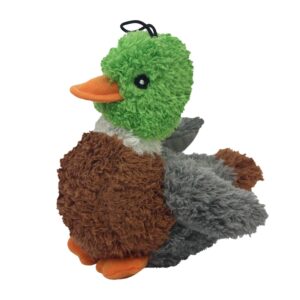 multipet's look who's talking plush duck 5-inch dog toy, assorted styles