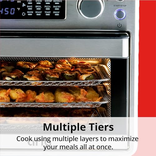 Ariawave Mini 16QT Air Fryer & Toaster Oven, Multifunctional with 15 Presets - Fry, Bake, Roast, Grill, Oil-Free, Compact Design, Inclusive Accessories, 360° Rotisserie Feature