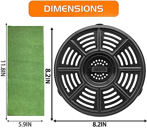 BeranWung 8.2IN Air Fryer Grill Plate for Ninja AF101 4QT AF161 AF150 XL 5.5QT Air Fryers, Upgraded Air Fryer Crisper Plate Grate Crisping Tray Rack for Ninja FD302 Foodi Pressure Cooker