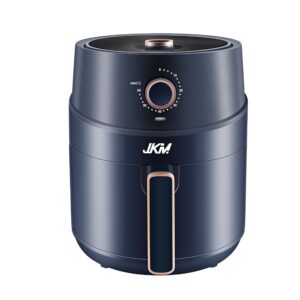 jkm air fryer 4.7 quart, mechanical air fryer oven, adjustable timer & temp, no oily smoke frying cooking, auto shut off, 1500w, navy blue