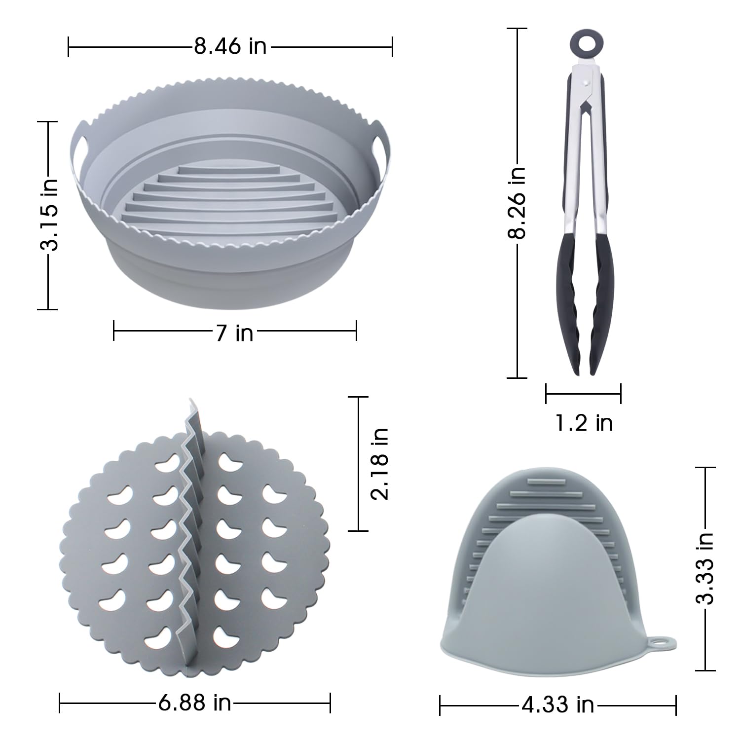 Air Fryer Essentials Bundle, Premium Liners for Oven, Silicone Air Fryer Mats, Crock Pot Liners, Electric Oven Bottom Protectors, and Magnetic Cheat Sheet, Must-Have Air Fryer Accessories