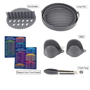 Air Fryer Essentials Bundle, Premium Liners for Oven, Silicone Air Fryer Mats, Crock Pot Liners, Electric Oven Bottom Protectors, and Magnetic Cheat Sheet, Must-Have Air Fryer Accessories