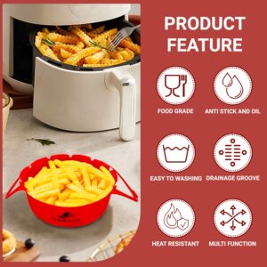 TOWAYR - Air Fryer Accessories Set - Safe Cooking Tools, Baking Trays, Pots, Pans, reusable Baskets, gourmia air fryer accessories- Perfect for Air fryer Liners and othr air fryer