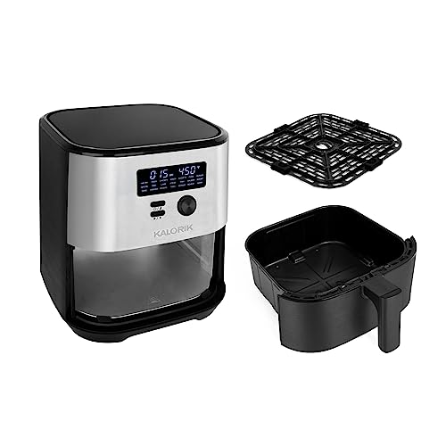 Kalorik MAXX® 7 Quart Air Fryer 1750W, 7-in-1 Air fry, Bake, Roast, Broil, Defrost, Reheat, and Warm food, LED Display, 21 Presets, 4 Accessories, Recipe book, FT 50930 OW