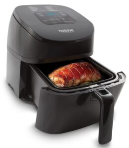 nuwave 4.5-qt brio air fryer, 100 pre-programmed recipes & 100 memory slots to save & recall favorite recipes, 100°f-400°f, linear thermal (linear t) technology for perfect results (renewed)