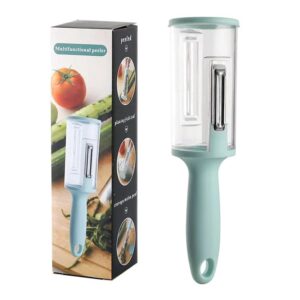 Vegetable Peeler for kitchen, Potato Peelers for Fruits Straing Blade, Durable Non-Slip Handle, New-Shaped Peelers with Container, Dual purpsose Fish Scaler