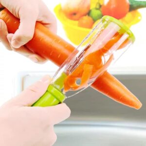 peeler for vegetables and fruits- perfect collector of peels of vegetables and fruits in kitchen. in a clean and easy way-peeling and slicing potatoes, carrots, apples, etc