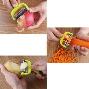 potato peeler,vegetable peeler,peelers for kitchen,potato peelers,3 in 1 and PP plastic Stainless Steel Peelers, with Ergonomic Non-Slip Handle & Sharp Blade, Good Durable (3PCS)