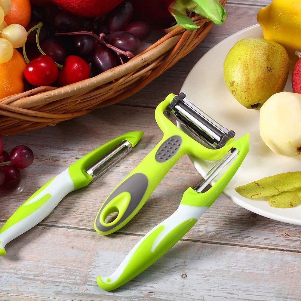 potato peeler,vegetable peeler,peelers for kitchen,potato peelers,3 in 1 and PP plastic Stainless Steel Peelers, with Ergonomic Non-Slip Handle & Sharp Blade, Good Durable (3PCS)