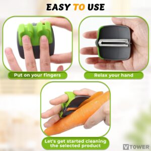 Finger Grip Vegetable Peelers for Kitchen - Carrot Peeler, Potatoes Peeler, Cucumber Peeler, Palm Peeler - Silicone Veggie Peeler for Kitchen Fruit Peeler Kitchen Peeler - Potato Peeler Hand Grip