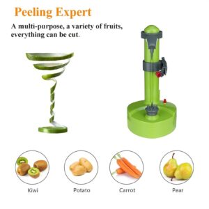 LKL Electric Potato Peelers Multifunction Spiral Apple Peeler Automatic Rapid Rotating Fruit Potato Peeling Machine for Home Restaurant (Color : White)