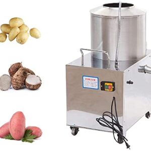 MNSSRN Stainless Steel Potato Peeling Machine, Commercial Automatic Potato Peeling Machine, Stainless Steel Centrifugal Rotating Fruit and Vegetable Knife Kitchen Peeling Tool,2200W