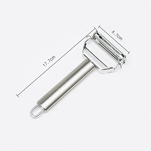 KYJD Stainless Steel Double-Head Double-Sided Multi-Function Shredder, Plane, Potato, Cucumber, Onion, Vegetable and Fruit Peeling Knife, one Pack