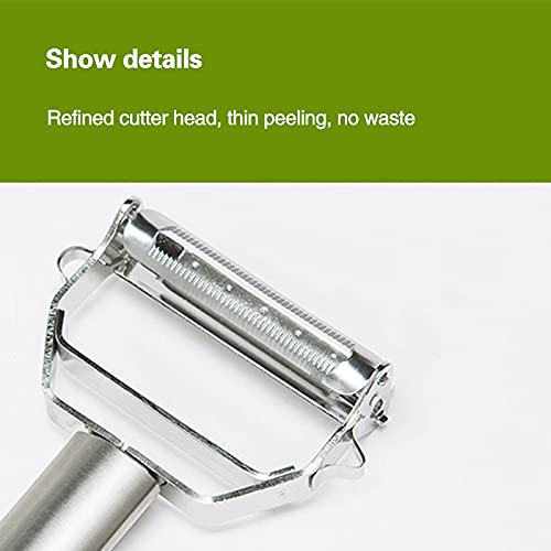 KYJD Stainless Steel Double-Head Double-Sided Multi-Function Shredder, Plane, Potato, Cucumber, Onion, Vegetable and Fruit Peeling Knife, one Pack