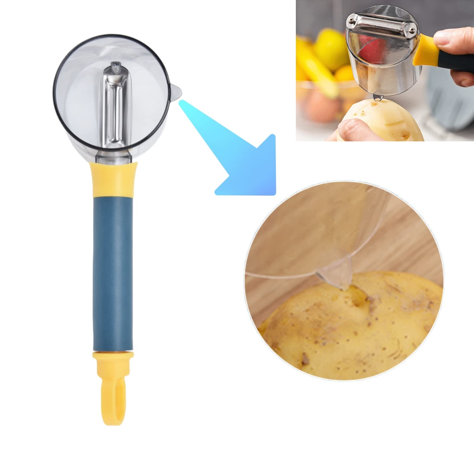 Vegetable Peeler with Peel Storage Container, Potato Peeler Planing Grater for Home