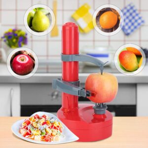 Electric Potato Peeler,Multifunctional Apple Peeler,Rapid Rotating Peeling Machine Household Electric Automatic Fruit Peeler Peeling Machine Kitchen Tool(red)