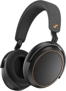 sennheiser consumer audio momentum 4 wireless headphones - bluetooth headset for crystal-clear calls with adaptive noise cancellation, 60h battery life, lightweight folding design (black/copper)