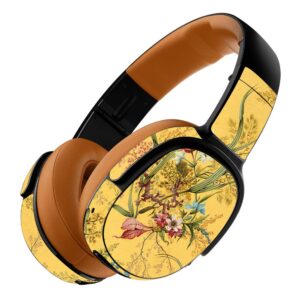 mightyskins skin compatible with skullcandy crusher 360 wireless headphones - yellow marble end | protective, durable, and unique vinyl decal wrap cover | easy to apply, remove, and change styles