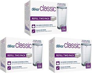 diaper dekor classic diaper pail liner refills, 3 pack