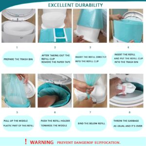 8-Pack Diaper Pail Refills Refill bags Compatible with Dekor Classic Regular Size Pail Disposable Diaper Pail Liners Hold Up To 4000 Diapers