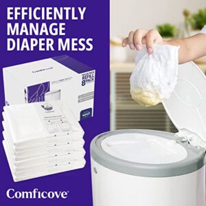 COMFICOVE Refills Compatible with DEKOR PLUS Diaper Pails | 8 Pack | Extra Thick Diaper Pail Refill Liners | Fresh Scent | Easy to Replace and Dispose of Diaper Bag | Odorless Baby Diapers Disposal