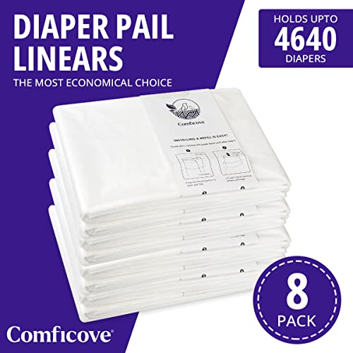 COMFICOVE Refills Compatible with DEKOR PLUS Diaper Pails | 8 Pack | Extra Thick Diaper Pail Refill Liners | Fresh Scent | Easy to Replace and Dispose of Diaper Bag | Odorless Baby Diapers Disposal