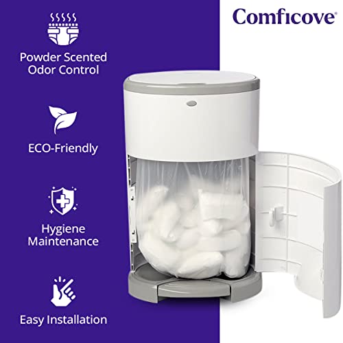 COMFICOVE Refills Compatible with DEKOR PLUS Diaper Pails | 8 Pack | Extra Thick Diaper Pail Refill Liners | Fresh Scent | Easy to Replace and Dispose of Diaper Bag | Odorless Baby Diapers Disposal