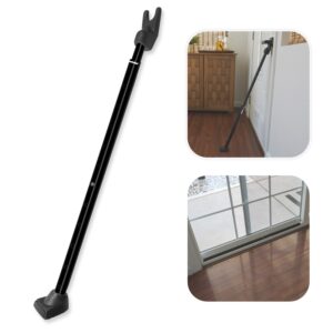 securityman 2-in-1 door security bar & sliding door security bar - door jammer constructed of high grade iron - black door stoppers security bar