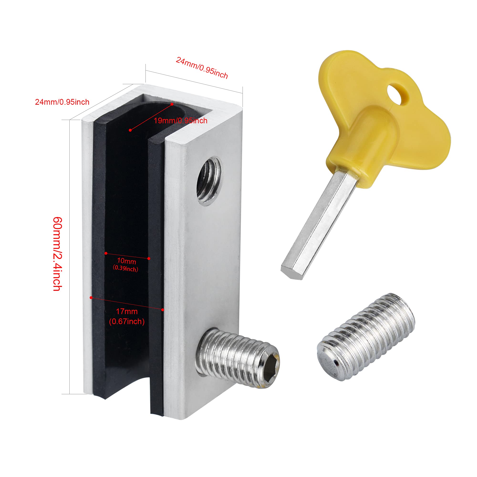 Window Locks, 4 Sets Sliding Security Window Lock with Key for Vertical & Horizontal Sliding Windows & Sliding Doors, Adjustable Window Locks Security Window Stoppers for Patio Bedroom Home and Office