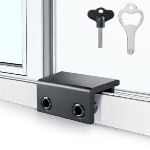 window locks,4 sets sliding window locks with key for vertical & horizontal sliding windows doors,easv to install,adjustable security window lock for patio bedroom home and office (black)