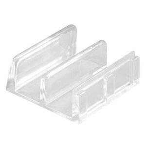 prime-line m 6059 sliding shower door bottom guide, 1/2 in. channels, plastic construction, clear, adhesive backing (2 pack)