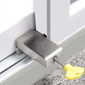 1PCS Door Window Lock Stopper Adjustable Thick Sliding Safety Anti theft, Children Security LockChild Plastic Steel Aluminium Free Rails Limit Window Door Anti Slip