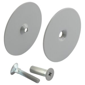 prime-line mp9515-2 door hole cover plates, 2-5/8 in. outside diameter, gray painted (2 pack)