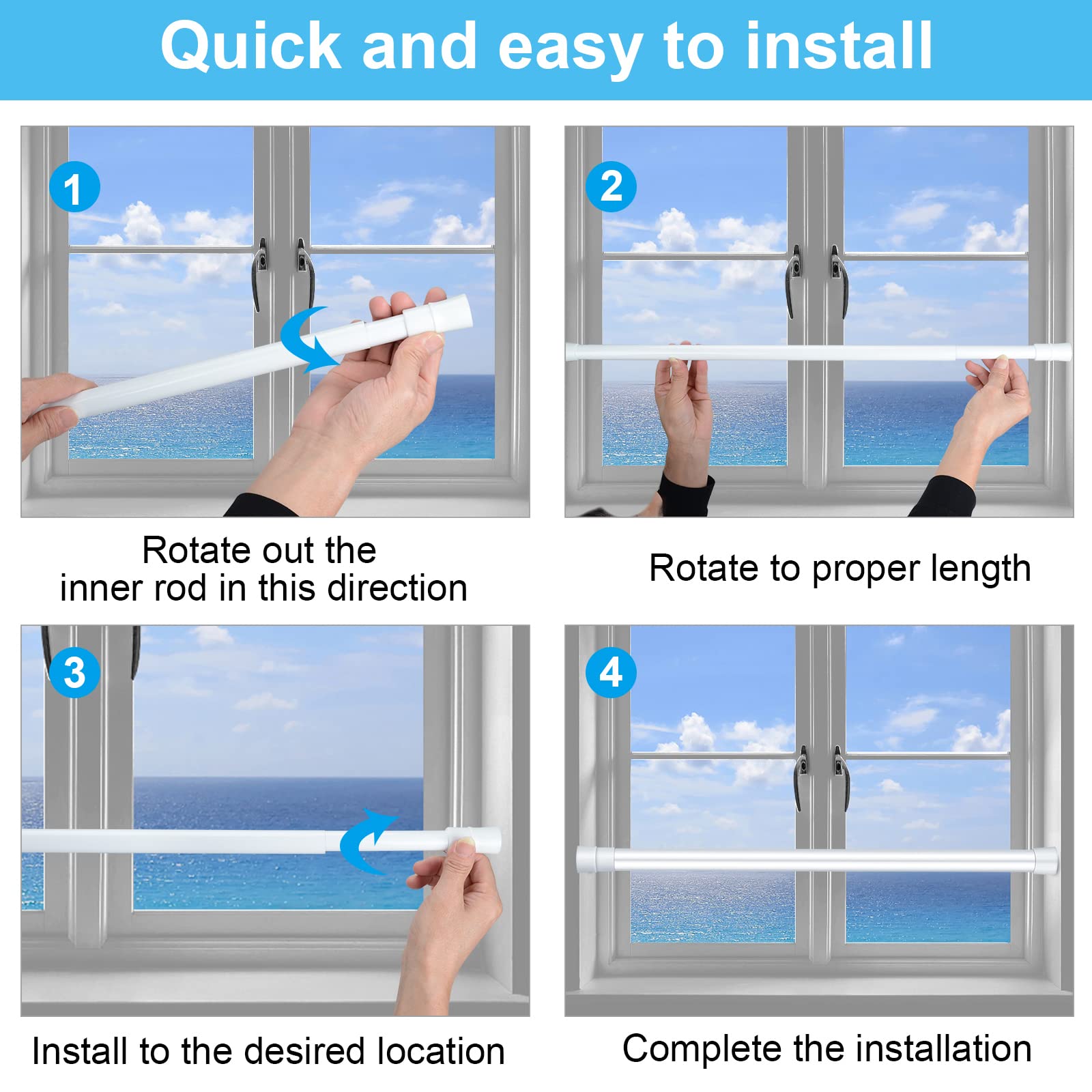 Sliding Door Security Bar, Sliding Glass Door Security Bar, Window Security Bars, Patio Door Security Bar, Sliding Glass Door Lock, Patio Door Lock, Window Lock, Security Bar for Most Doors & Windows