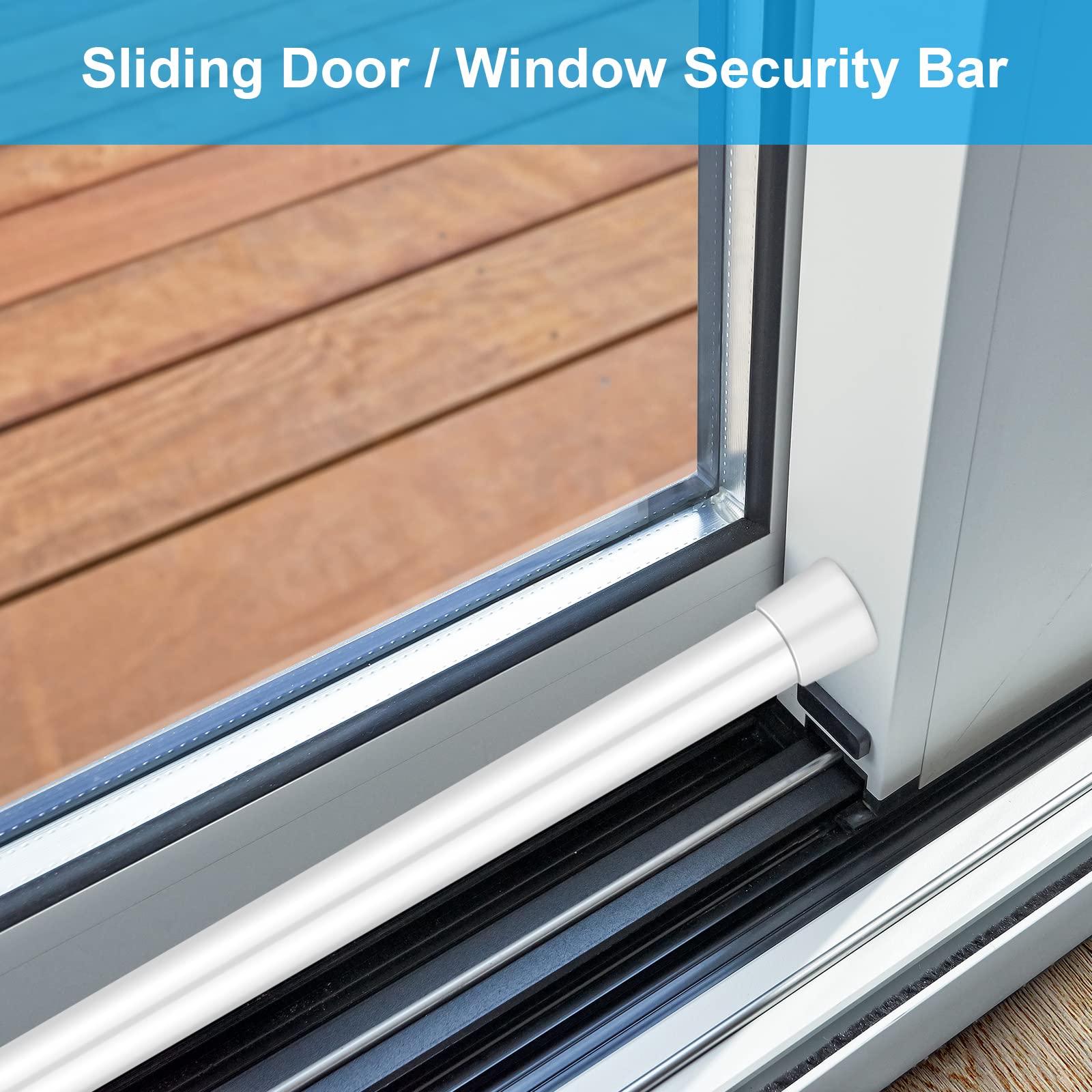 Sliding Door Security Bar, Sliding Glass Door Security Bar, Window Security Bars, Patio Door Security Bar, Sliding Glass Door Lock, Patio Door Lock, Window Lock, Security Bar for Most Doors & Windows