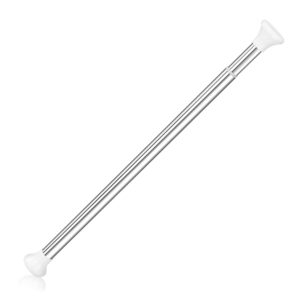 deluxe stainless steel sliding door guard adjustable 23–40 inches w/white caps - feel safe at home with this adjustable home security bar 1" dia. (1)