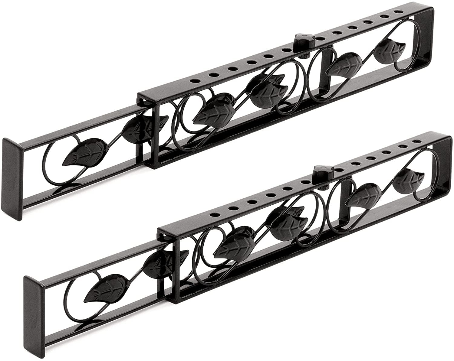 U.S. Patrol Keep Closed for Maximum Lock Ideal Stopper. Sliding Glass Window Security Bar. Adjustable Size. Set of 2, Black