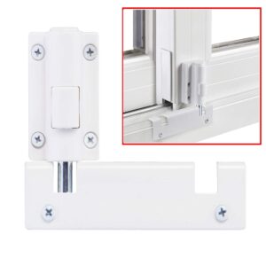 hausun patio sliding door security foot lock kick lock, fits on top rail-childproof patio door guardian-or bottom rail-foot operated-keep your family safe and secure(1 pack,white)