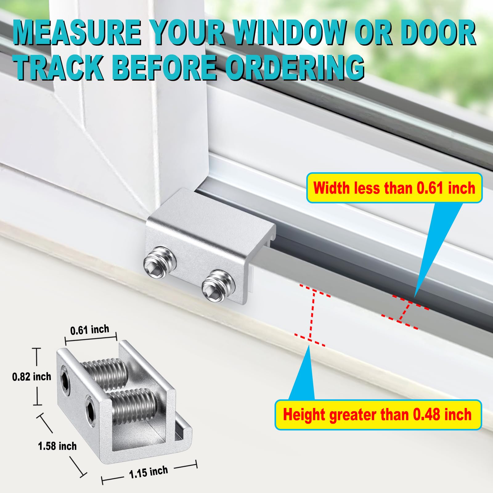 Sliding Window Locks (4 Sets), Security Window Locks with Keys, Adjustable Aluminum Sliding Window Stops, Easy Installation Without Drilling, for Vertical and Horizontal Sliding Windows (Silver)