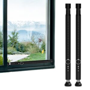 sliding door security bar, 15.5 to 51 inch window security bar, adjustable security bar for balcony sliding door,patio door security, apartment window black 2pcs