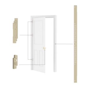 securityman super door jamb reinforcement set - fortify your home (15ga thick steel) - anti door kick in heavy duty striker plate kit - tamper/corrosion proof door jamb repair kit