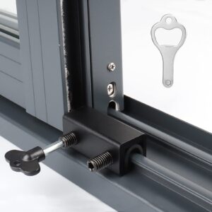 sliding window locks (2 sets), security window locks with keys, adjustable aluminum sliding window stops, easy installation without drilling, for vertical and horizontal sliding windows