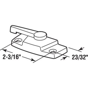 Prime-Line F 2897 Window Sash Lock 2-3/16 H/C No Keep Pilaster Off White w/Screws (Single Pack)