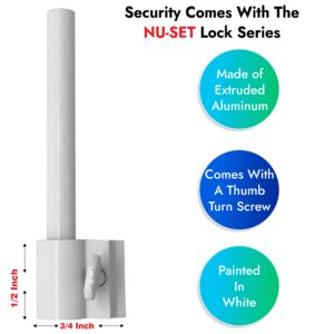 NU-SET 2214-2 Reversible Window Door Bar Lock, White