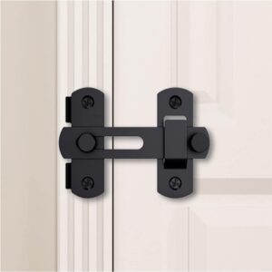 3 pack small stainless steel door lock flip lock safety door bolt lock, door holder latch (black)