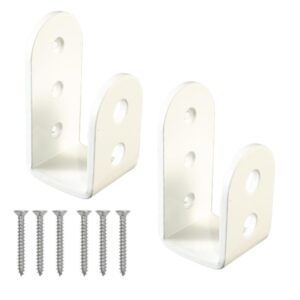 2x4 door barricade bracket heavy duty open bar security holder bracket security bar door stopper fits 2x4 board lumber door jammer and tool hanger for your home barn shed garage (white-m2-set 2)