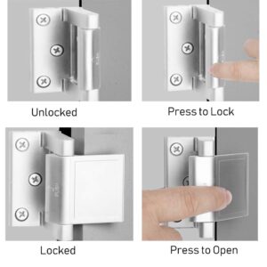 Home Security Door Lock, 2 Pack Child Proof Door Reinforcement Lock with Upgraded 3''Stainless Steel Screws for Inward Swinging Door, Privacy Door Latch Defend Home and Hotels