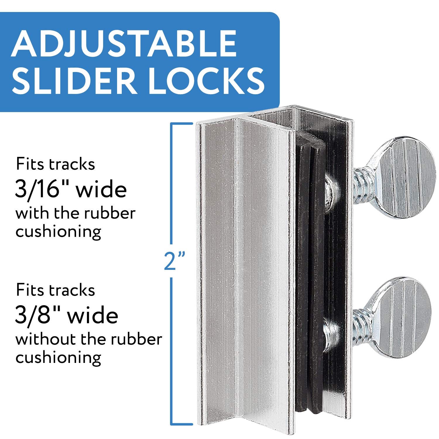 Impresa Sliding Door & Window Locks Pack of 10 | Window Locks for Sliding Windows & Doors | Easy Installation Window Lock Without Tools | Fits Tracks up to 3/8 inch | Aluminium Window Security Locks