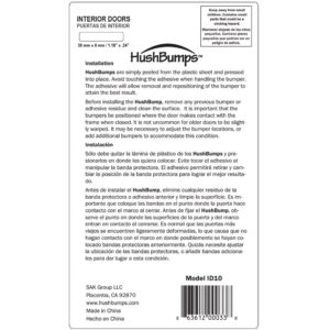 HushBumps Ultra-Quiet Bumpers for Interior Doors 3-Pack. Delivers Quieter Operation to Interior Doors. Just Peel & Stick. No Tools Required. Quiets Door Closing. 30 pcs.