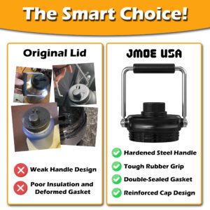 Jmoe USA Improved Jug Lid for RTIC Half Gallon and One Gallon Jugs | Replacement Lid with Upgraded Features, Better Cap, Rubber Grip, Thicker Steel, and Better Gasket | Made of BPA Free Plastic